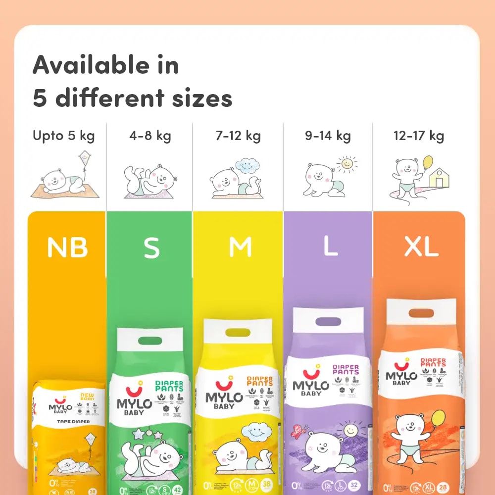 Mylo Baby Diaper Pants Jumbo XL Size Pack of 56x2